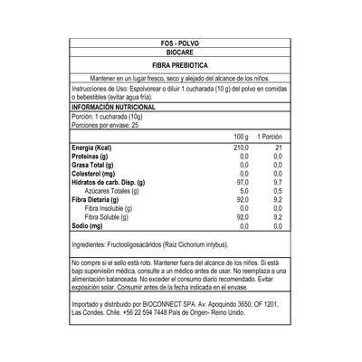 FOS - Fibra Prebiótica – BioCareChile